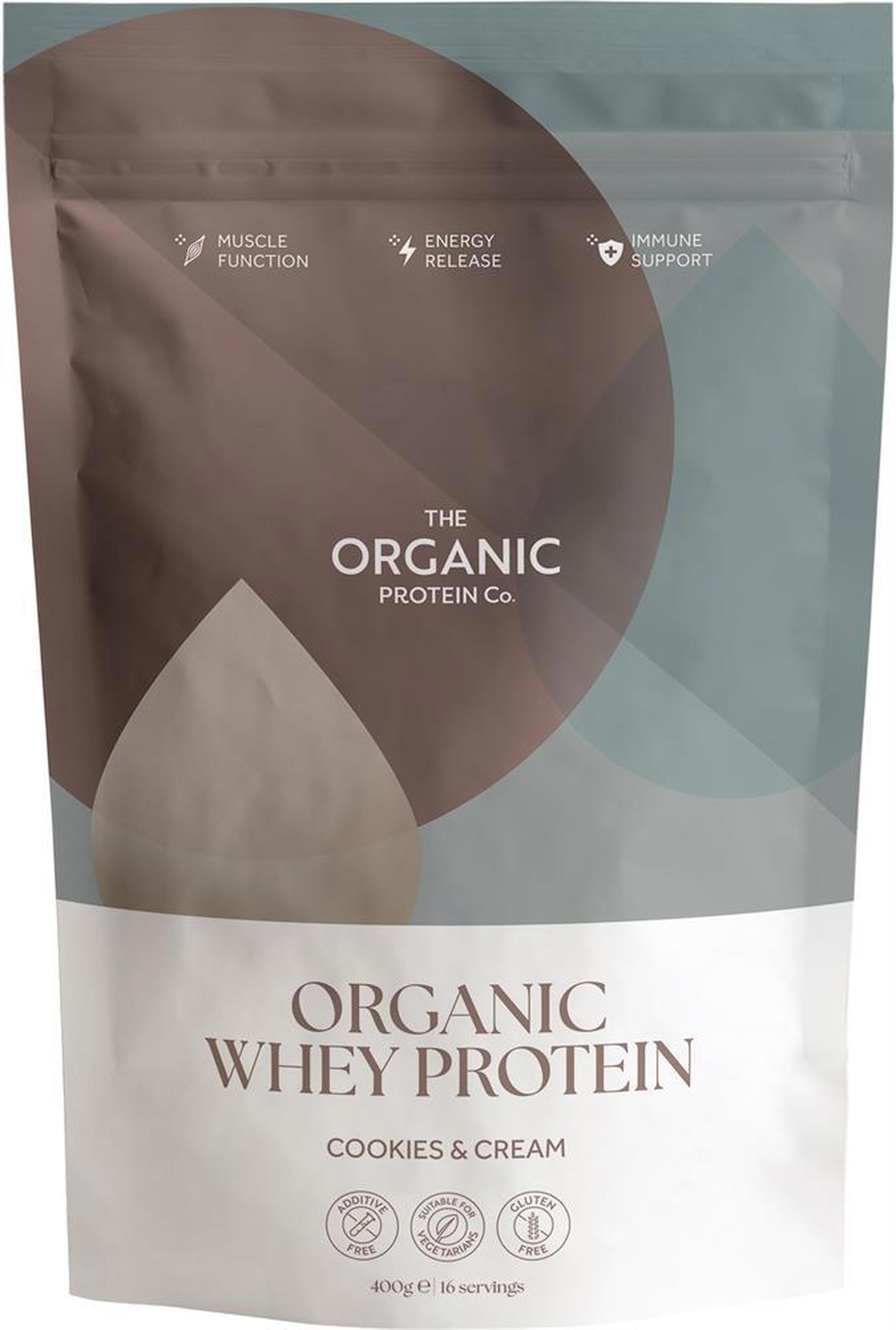 Cookies & Cream Organic Whey Protein Powder 400 g | Trinity Farm ...
