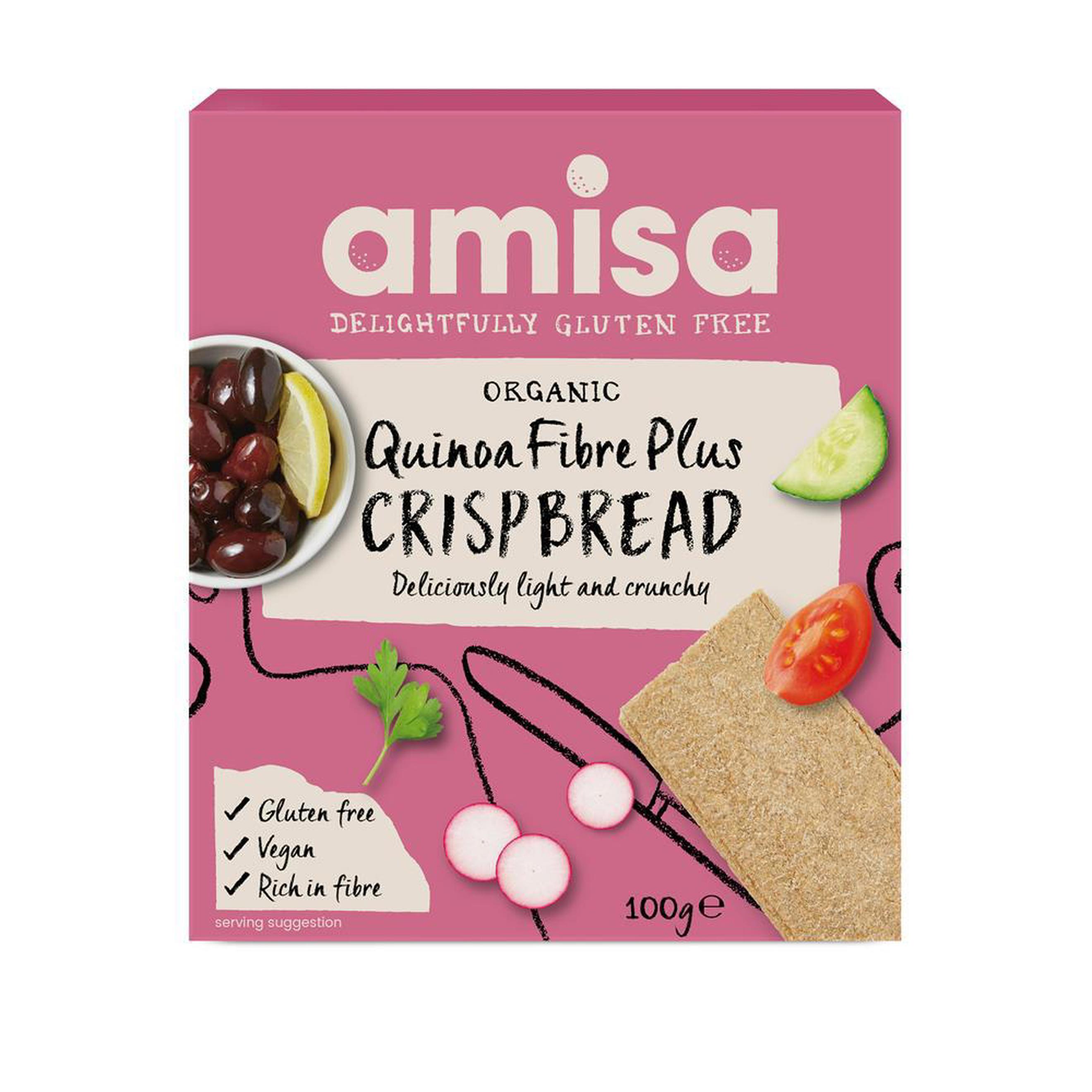 Amisa Gluten Free Quinoa Fibre Plus Crispbread Organic 100g | Trinity ...