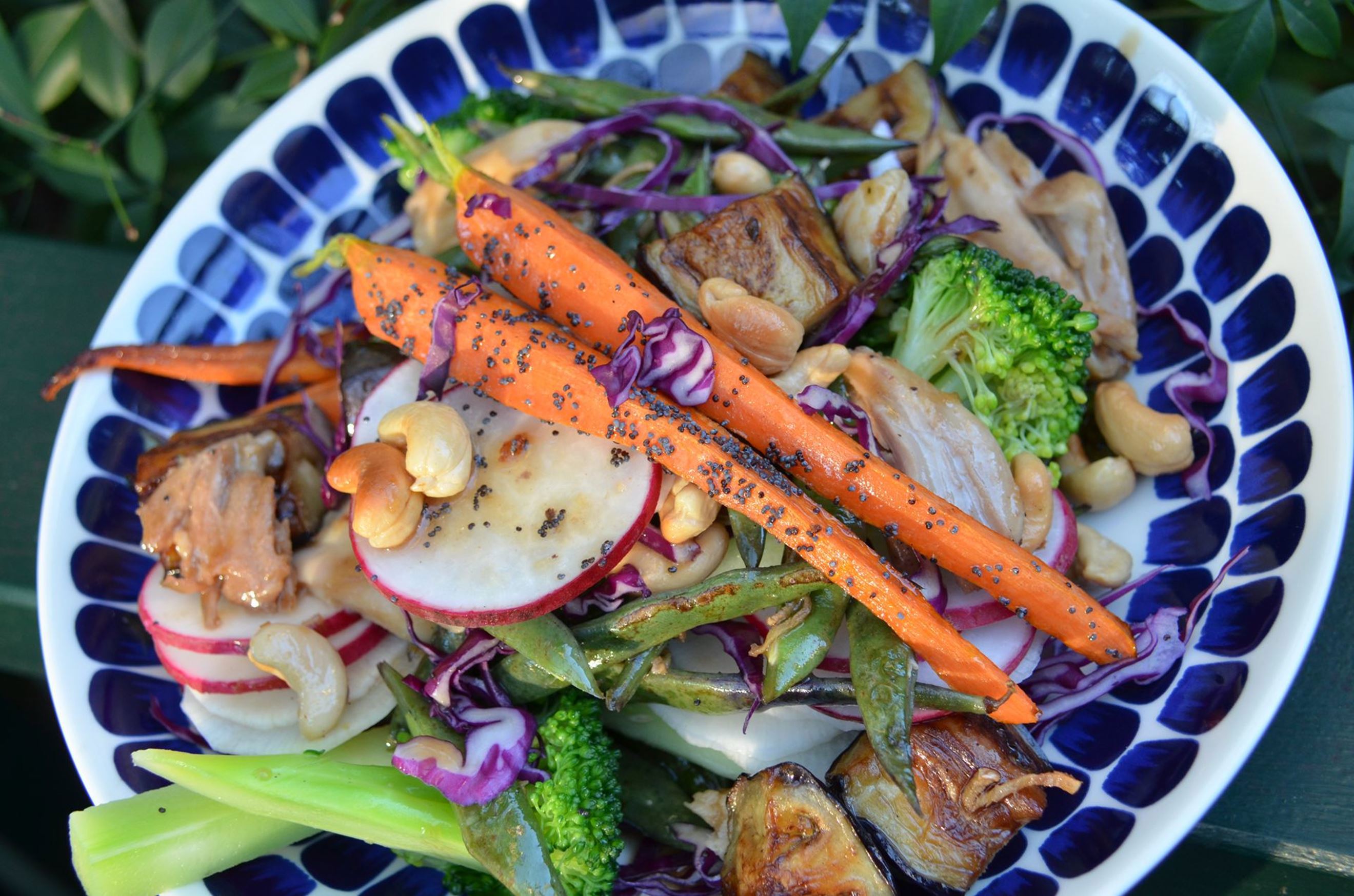 Vegetable Salad With Honey Shoyu Kombucha Dressing And Cashews Vegetable Salad With Honey Shoyu Kombucha Dressing And Cashews